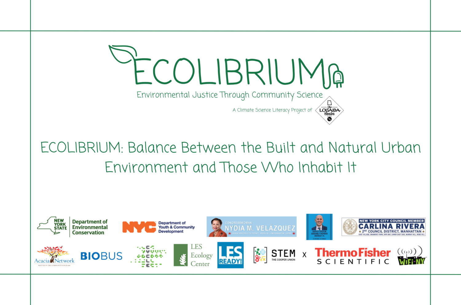 ECOLIBRIUM – Environmental Justice & Literacy Through Community Science
